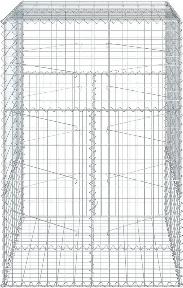 Gabionový koš s víkem 100 x 100 x 150 cm pozinkované železo 3295213