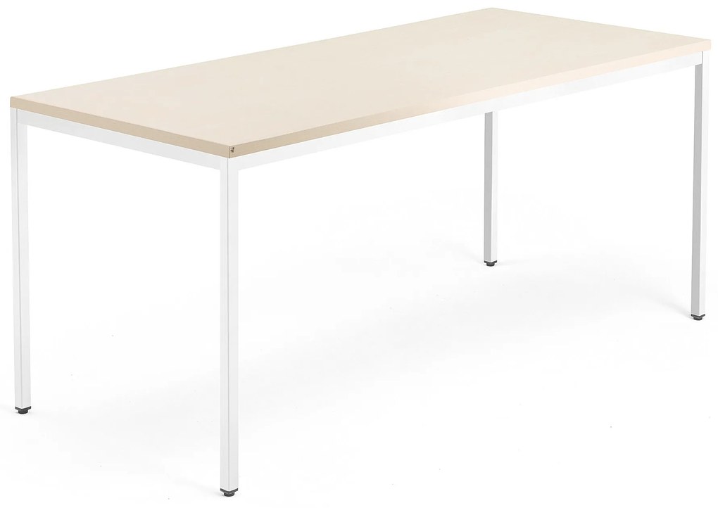 AJ Produkty Psací stůl MODULUS, 4 nohy, 1800x800 mm, bílý rám, bříza