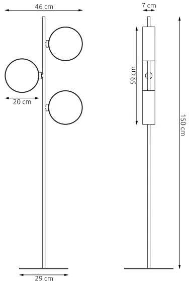 Stojací lampa DRUMZ 3xE14/10W/230V béžová