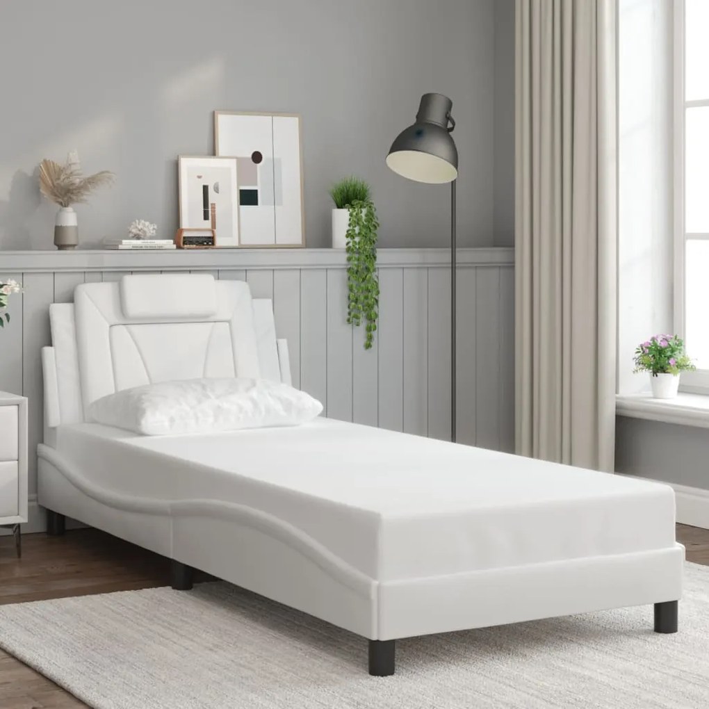 Rám postele Viana bez matrace bílý 80 x 200 cm umělá kůže 3208055