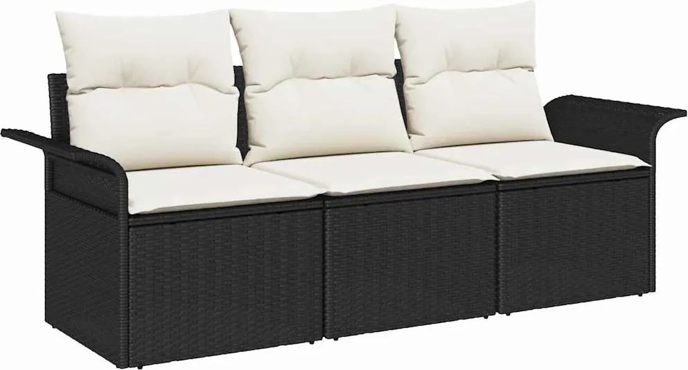 Set pohovek 3 ks 3-Počet míst Černá polyratan 3345217