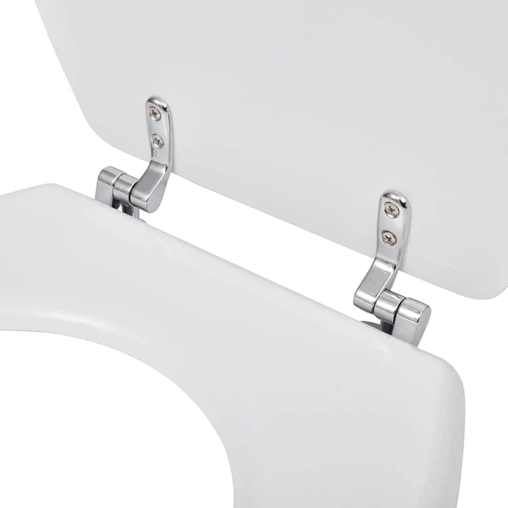 WC sedátko MDF s víkem jednoduchý design bílé 140801