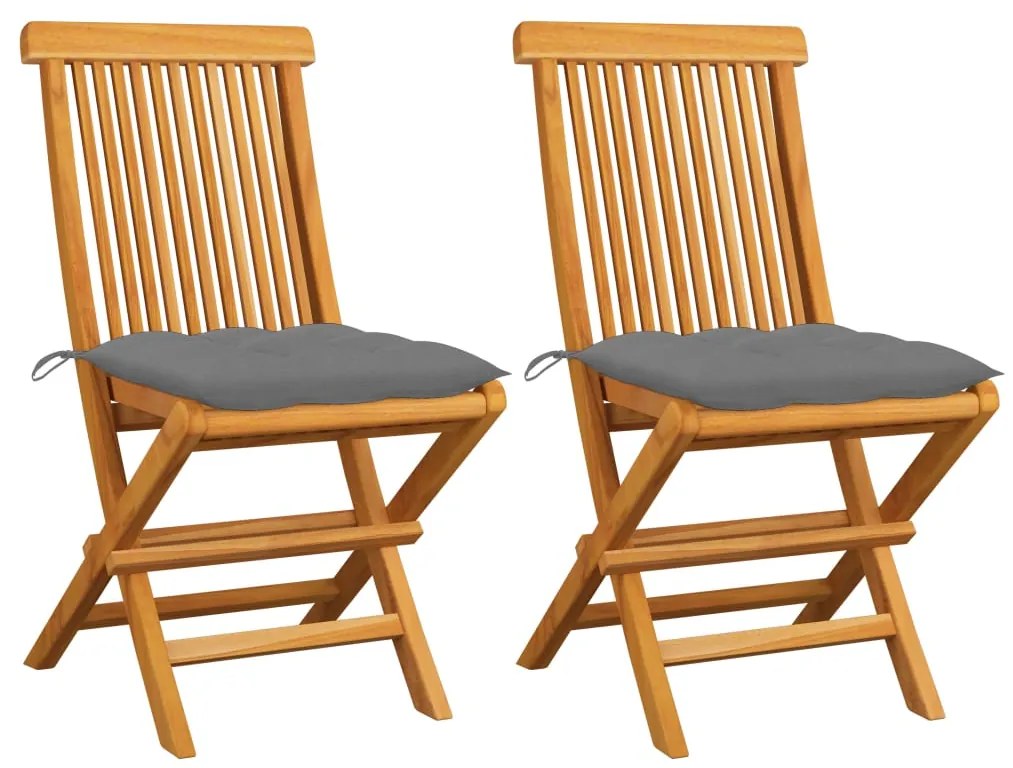 Zahradní židle s antracitovými poduškami 8 ks masivní teak
