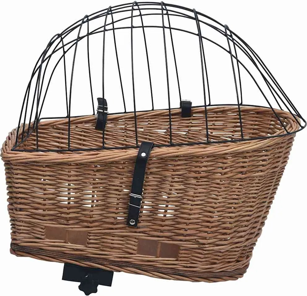Koš na zadní kolo s krytem 55 x 31 x 36 cm přírodní vrba 170903