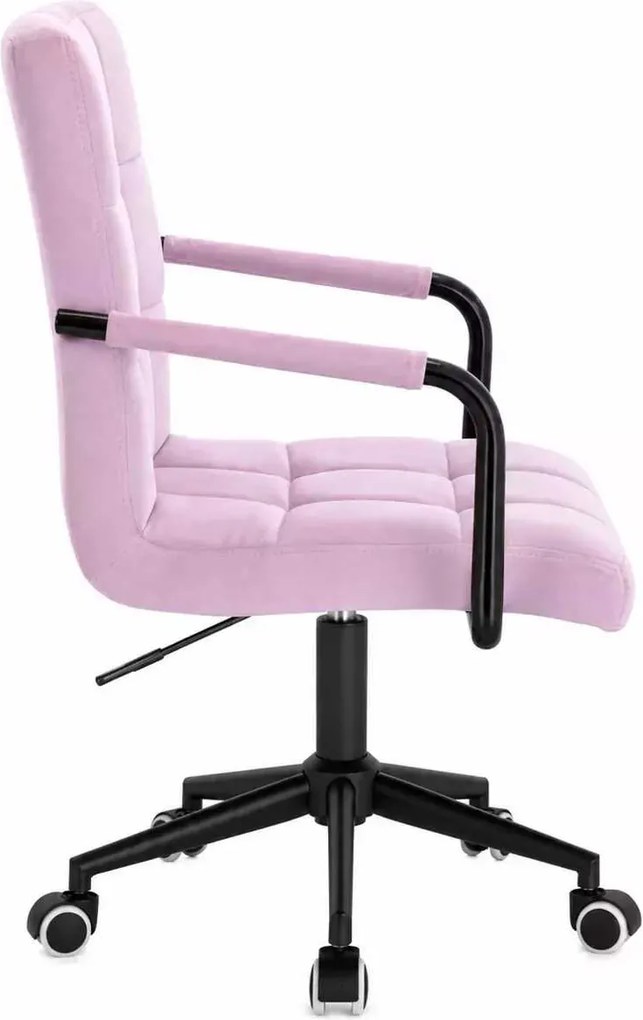 LuxuryForm DESIGN Otočná židle VERONA BLACK VELUR na černé podstavě s kolečky - levandule