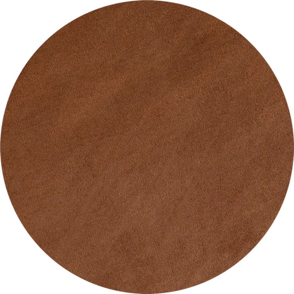 Ayyildiz, Kusový koberec Sky 5400 Brown kruh, 200x200 (průměr) kruh, hnědá, obývací pokoj