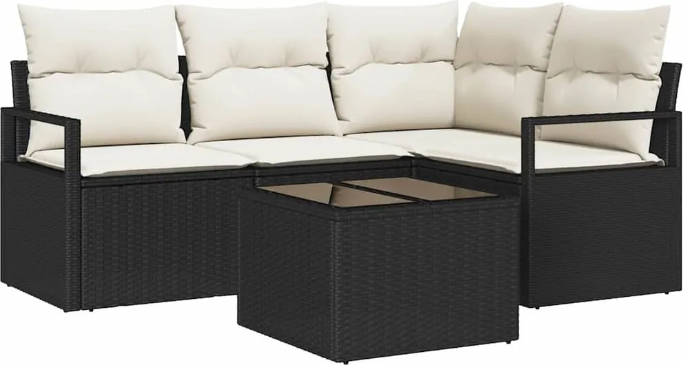 Set pohovek 5 ks Černá polyratan 3346367