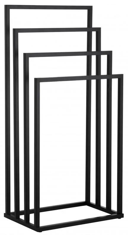 Erga Lonia, čtyřramenný věšák na ručníky 45x29x94 cm, černá matná, ERG-YKA-P.LONIA4-BLK