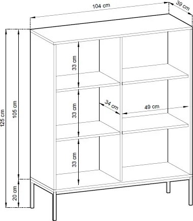 PCo Komoda NEMO K104, 104 cm Kašmír Dekor nohou: Černé