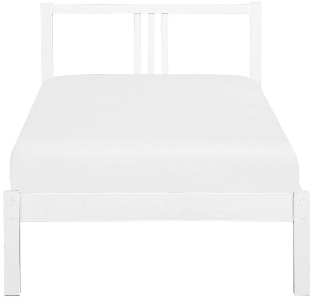 Dřevěná postel 90 x 200 cmbílá VANNES Beliani