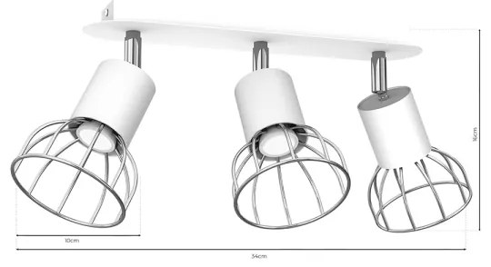 Bodové svítidlo DANTE 3xGU10/25W/230V bílá/lesklý chrom