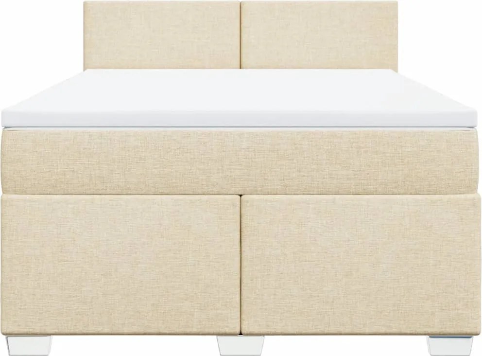 Box spring postel s matrací krémová 140x190 cm textil 3285881