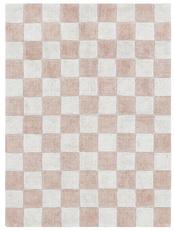 Pratelný kostkovaný koberec tilly 120 x 160 cm růžový MUZZA