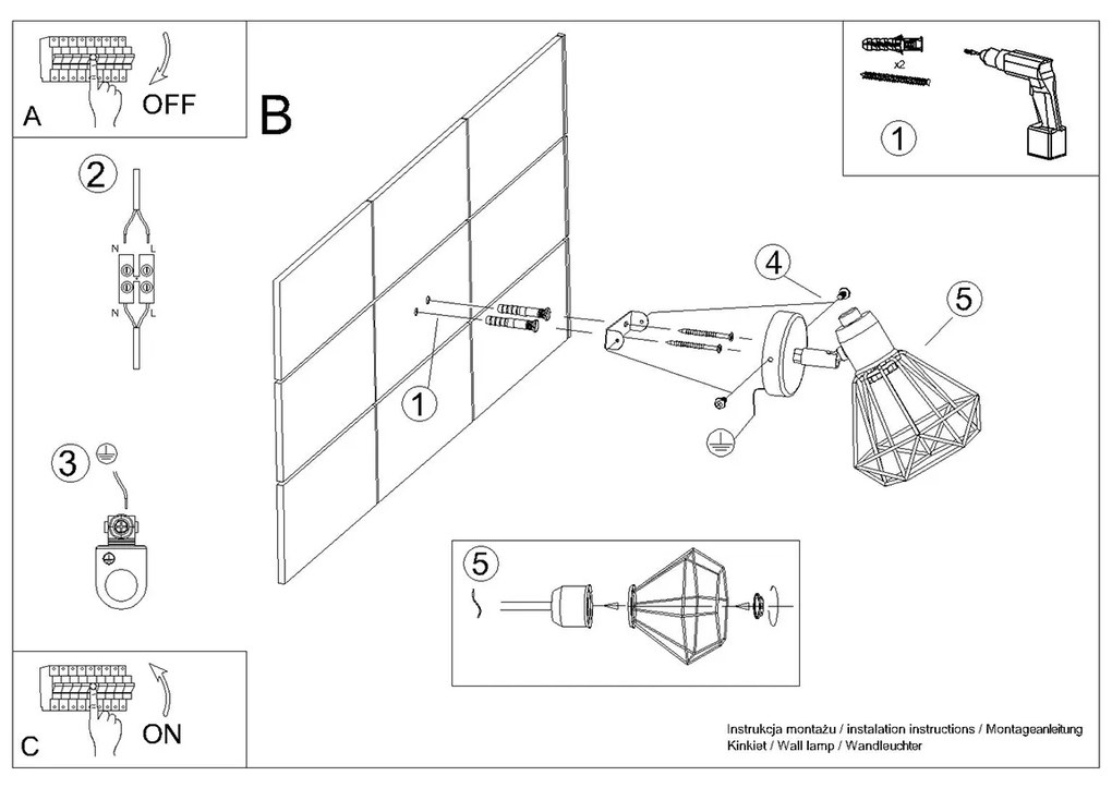 Bodové svítidlo Artemis, 1x bílé drátěné stínítko, (možnost polohování)
