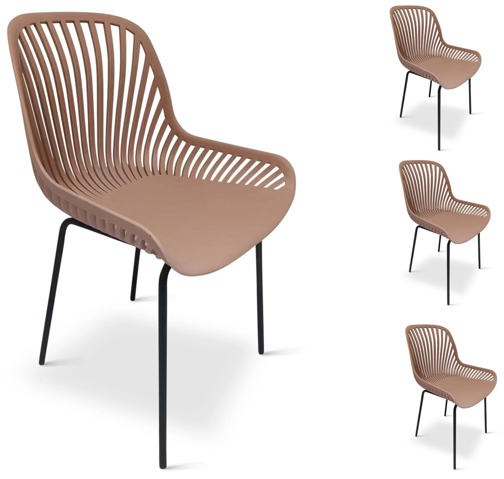 Noela Designová židle GABY růžová 4 ks
