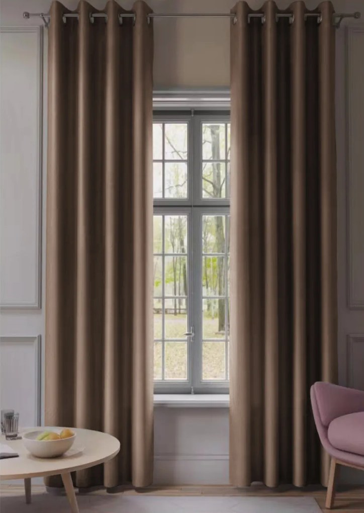 2x Světle hnědý závěs OXFORD 140x250 cm