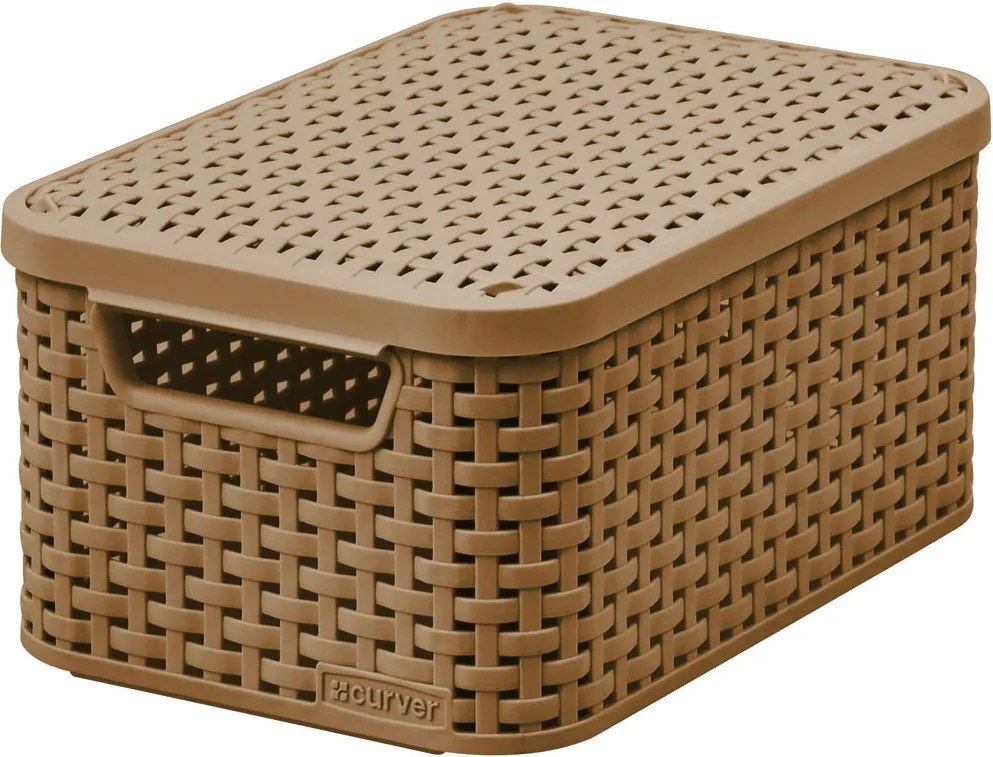 Curver úložný box RATTAN Style2 - tmavá mocha 03617-213