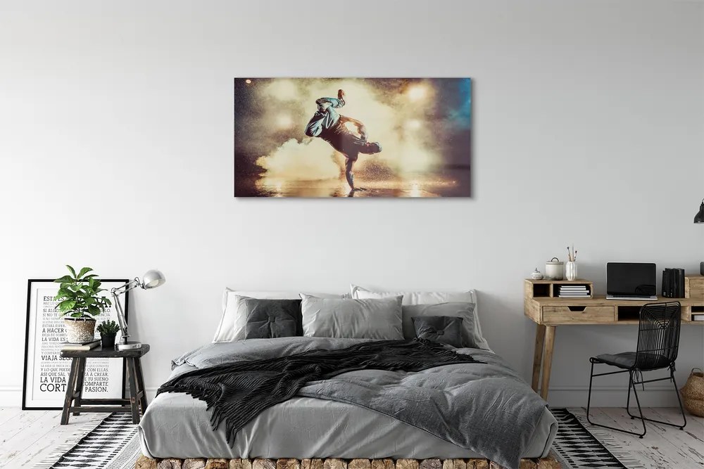 akrylový obraz Muž kouř tanec 125x50 cm