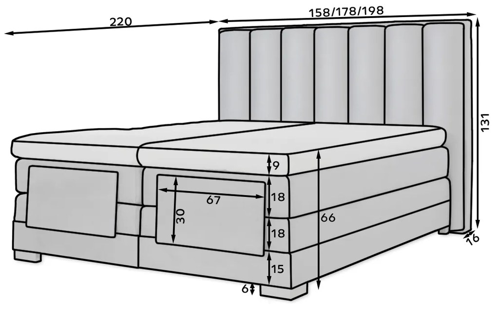 Postel Veros 140x200 Materiál / Dekor: Loco 45