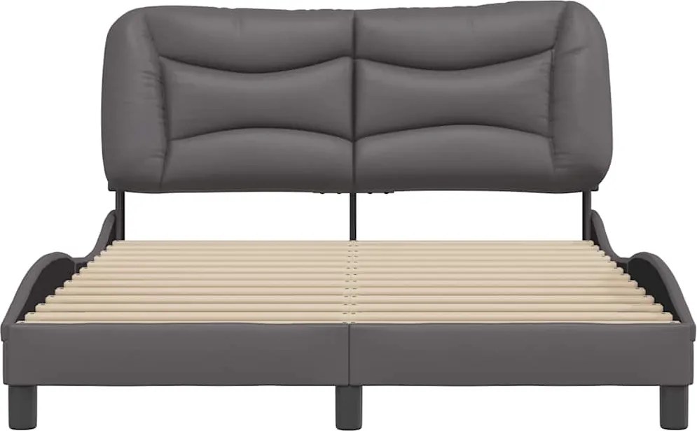 Rám postele bez matrace Hvar šedý 140x200 cm umělá kůže 3208005