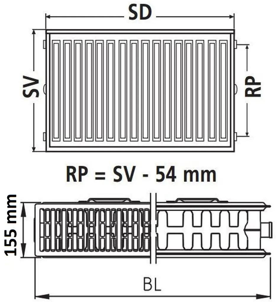Kermi Therm Profil-Kompakt deskový radiátor 33 200 / 2000 FK0330202001NXK