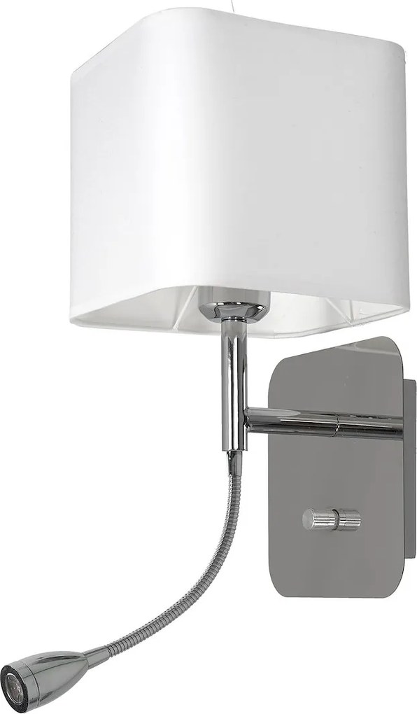 Nástěnné svítidlo Napoli, 1x bílé textilní stínítko + 1xLED 1w, ch
