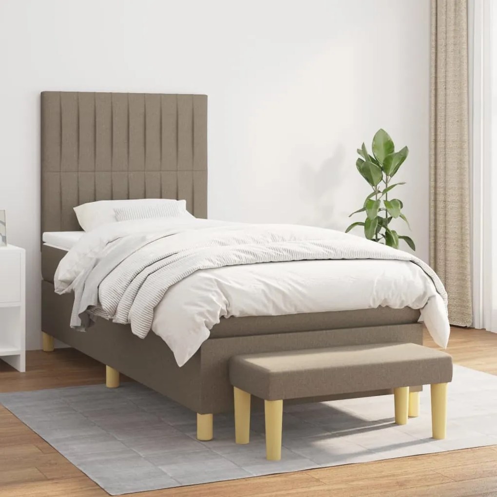 Box spring postel s matrací taupe 80x200 cm textil 3137273