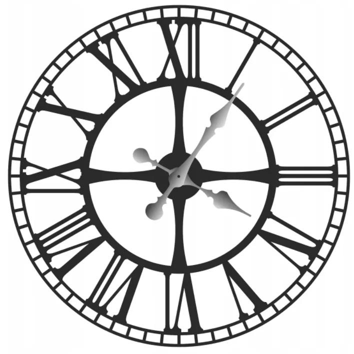 RMP Nástěnné kovové retro hodiny 60cm černé
