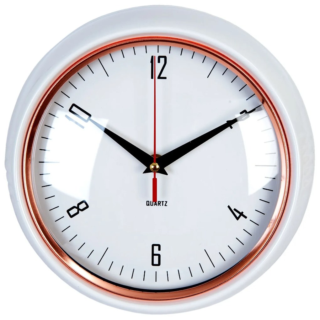 Nástěnné retro hodiny bílé - Ø 24*6 cm / 1xAA Clayre & Eef