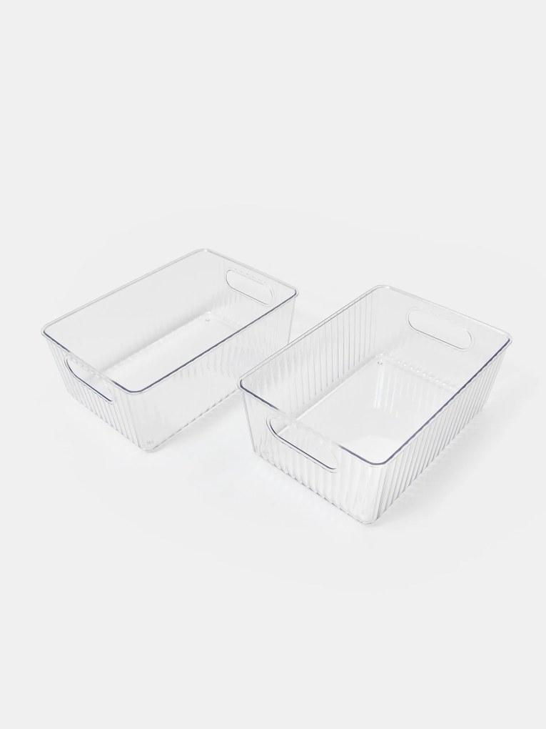 Sinsay - Rýhované úložné boxy 2 pack - clear