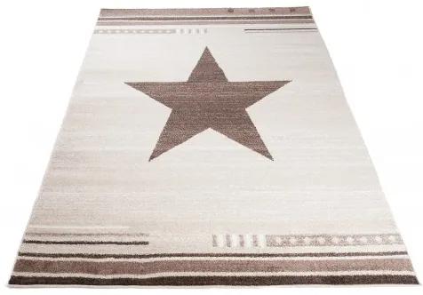 Moderní kusový koberec MAROKO L916A Hvězda béžový Rozměr: 200x290 cm