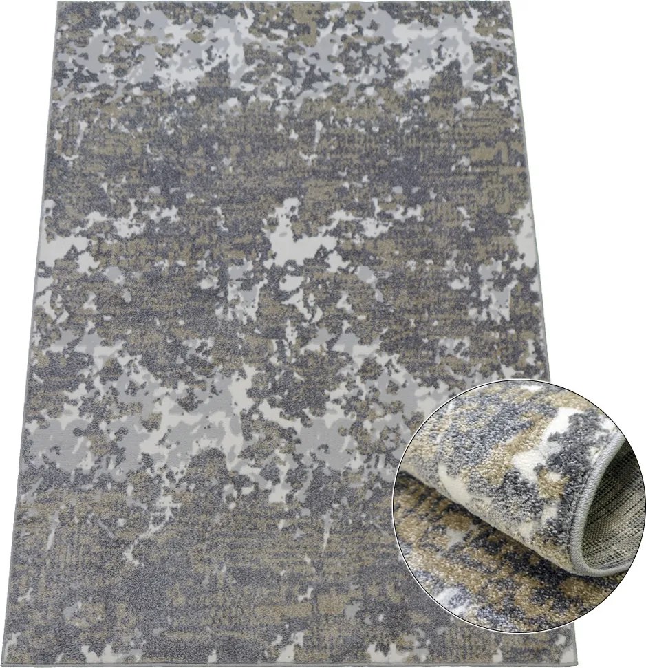 BE Koberec Siesta 1150 BEIGE GREY - šedý obdélníkový Rozměr: 50x80 cm