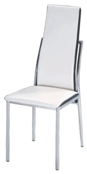 Jídelní židle, chrom/ekokůže bílá/černá, ZORA