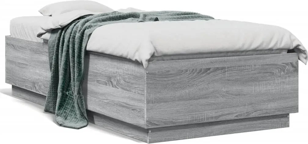 Rám postele s LED osvětlením šedý sonoma 75 x 190 cm kompozit 3209672