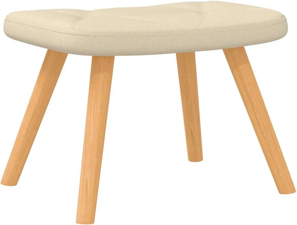 Houpací křeslo se stoličkou krémově textil 327624