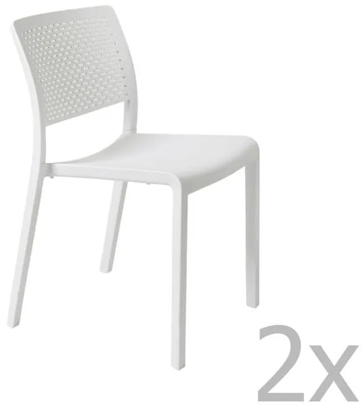 Sada 2 bílých zahradních židlí Resol Trama Simple