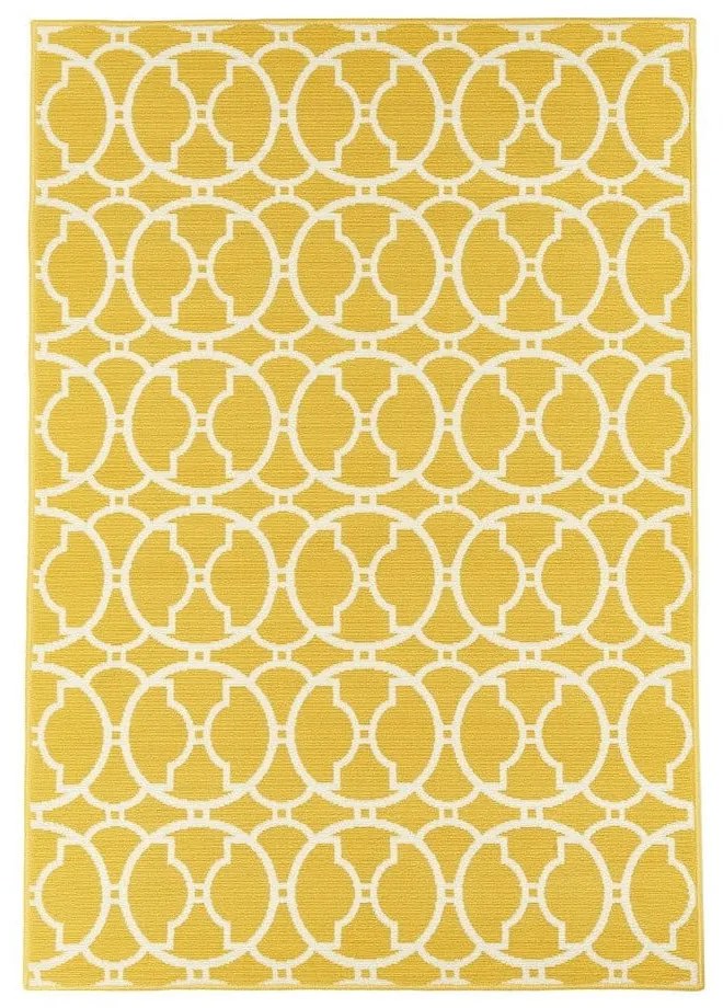 Žlutý venkovní koberec Floorita Interlaced, 133 x 190 cm