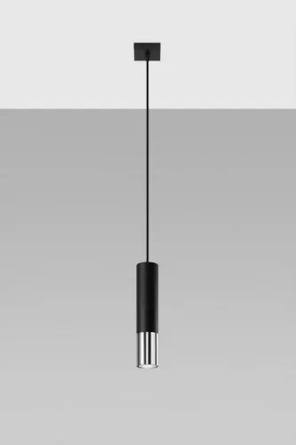 Lustr SOLLUX Loopez 1 GU10 1x40W bez zdroje SL.0940 černá/chrom