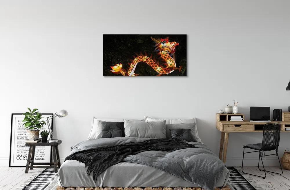 Obrazy na plátně Japonský drak osvětlené 140x70 cm