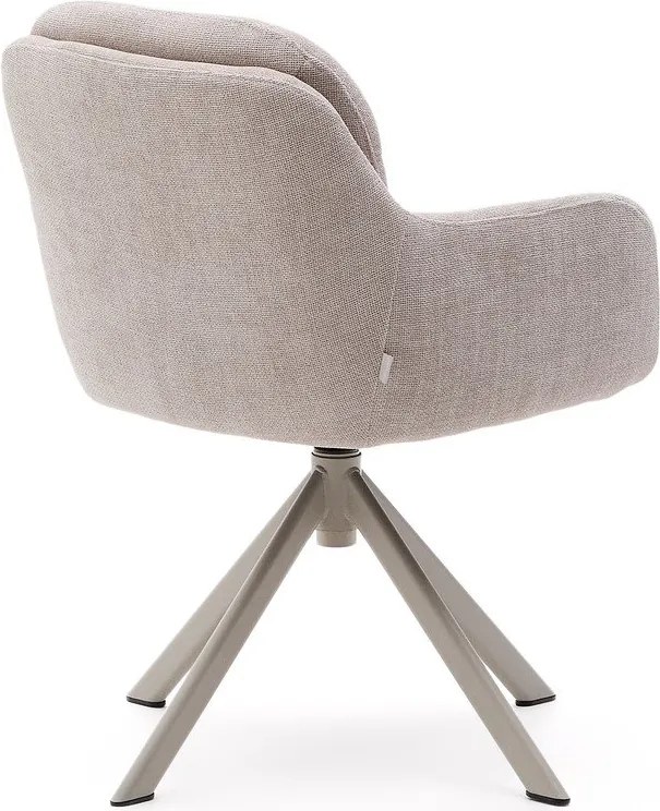 Béžové čalouněné jídelní křeslo s područkami Lexa – Kave Home