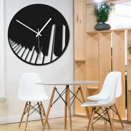 Dřevěné hodiny piano symphony černé | SENTOP PR0415 plywood