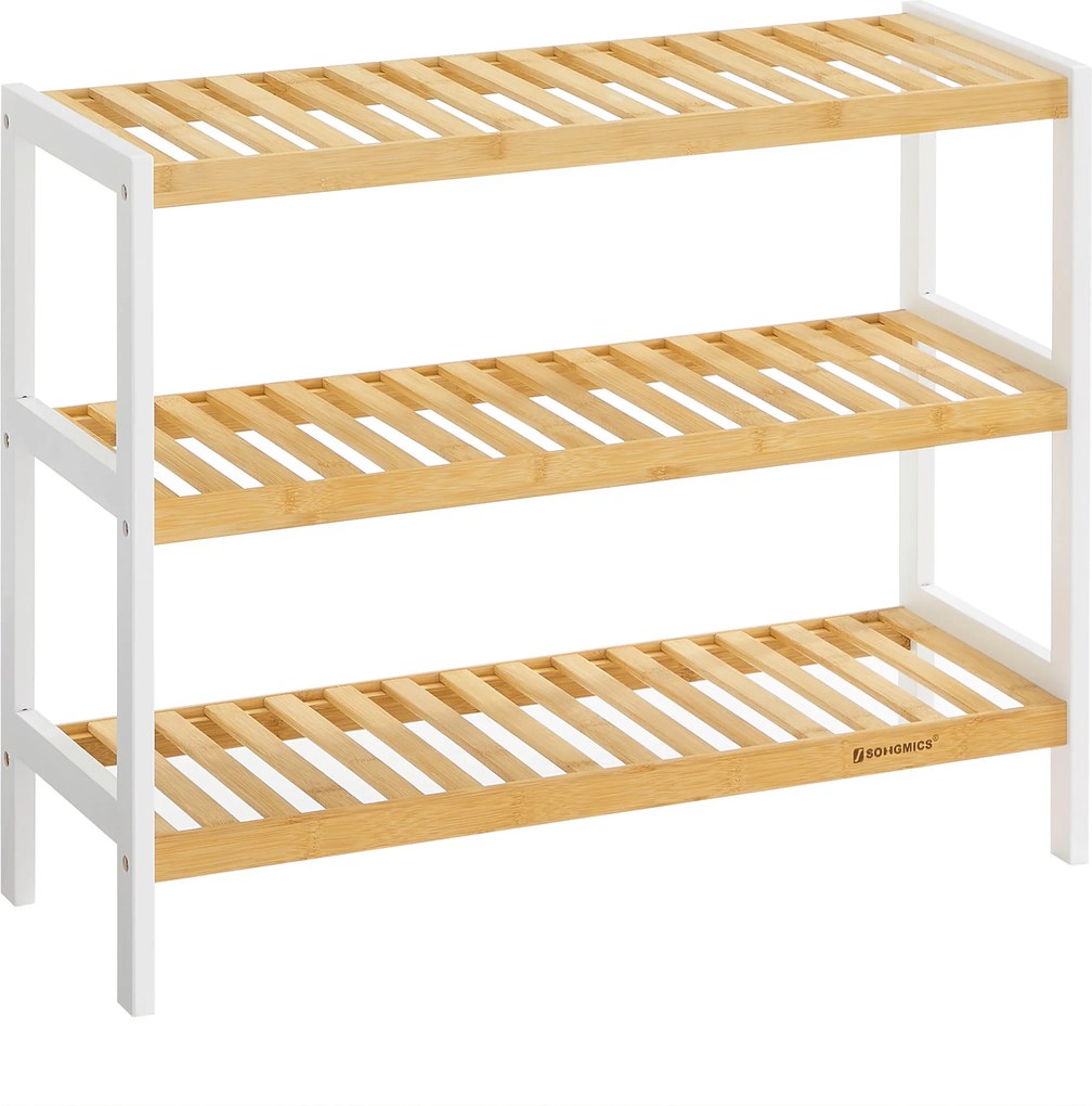 XXXLutz REGÁL NA BOTY, přírodní barvy, bílá, bambus, 70/55/26 cm Boxxx - Online Only šatny & botníky - 002543014201