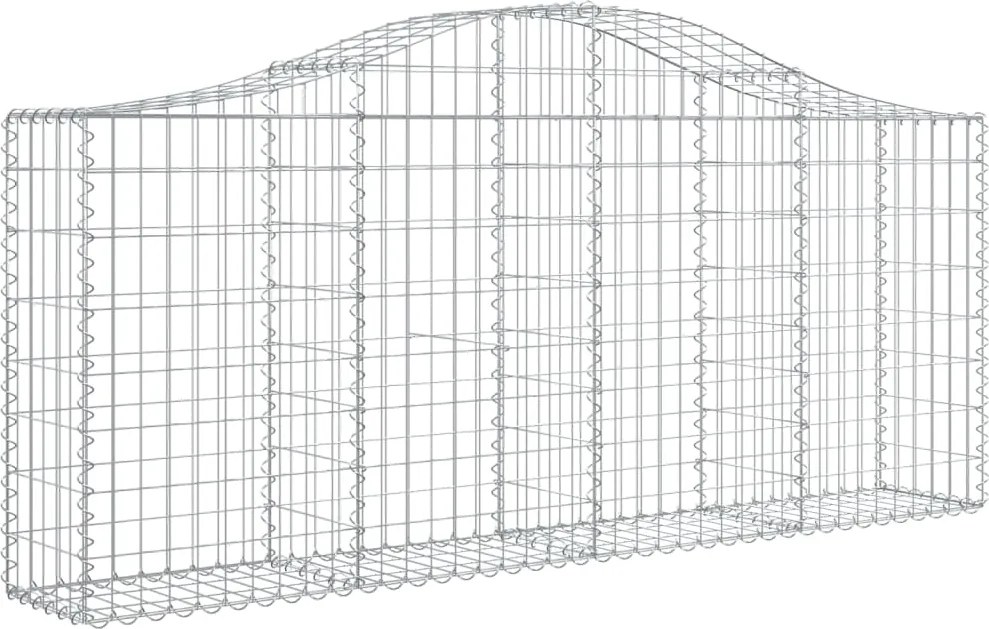Klenuté gabionové koše 11ks 200x30x80/100 cm pozinkované železo 3145418