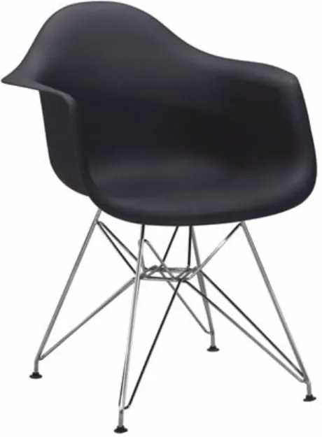 Židle - křeslo, černá + chrom, FEMAN NEW
