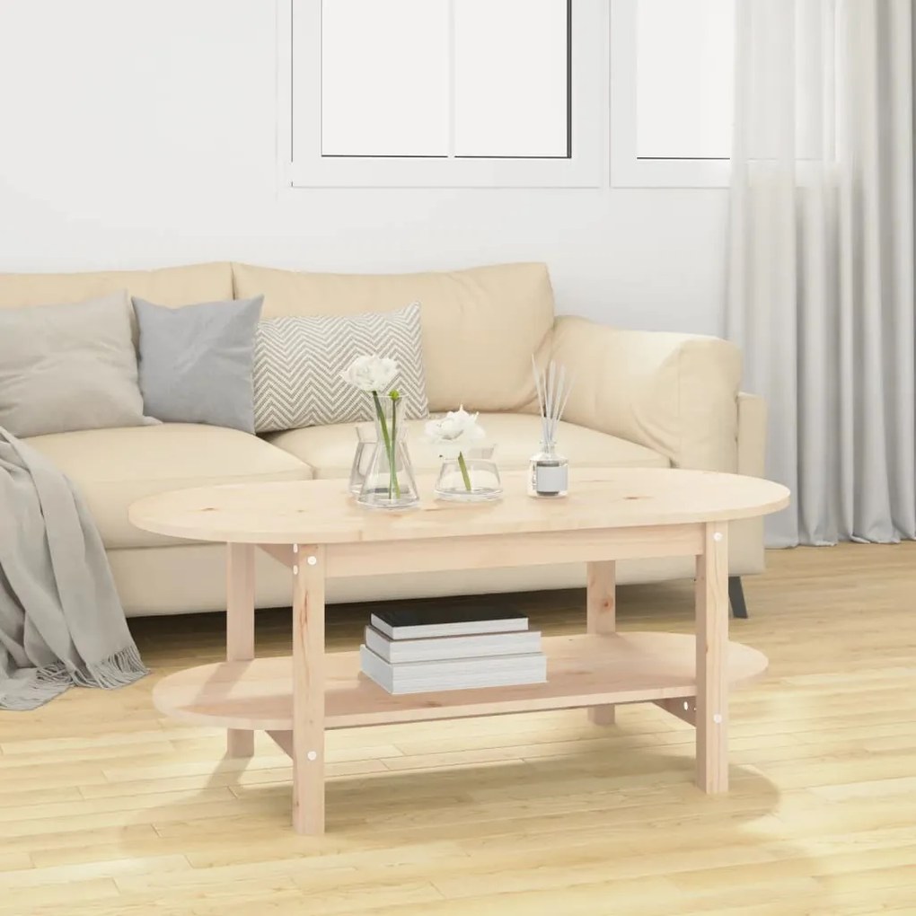 vidaXL Konferenční stolek 110 x 55 x 45 cm masivní borové dřevo [822290] Barva: Bílá