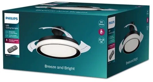 Philips-LED Stropní svítidlo s ventilátorem LED/35W/230V 5500/4000/2700K+DO čern