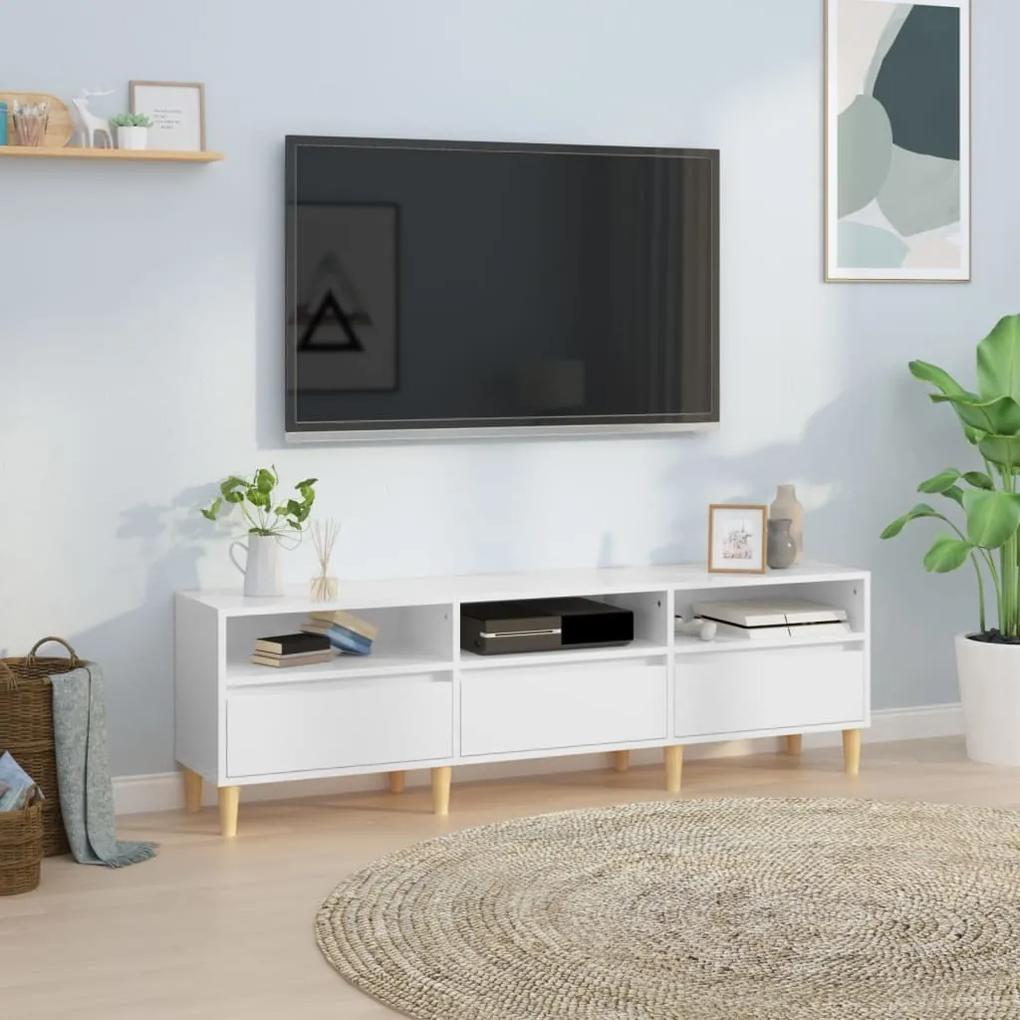 vidaXL TV skříňka 150 x 30 x 44,5 cm kompozitní dřevo [831915] Barva: bílá s vysokým leskem
