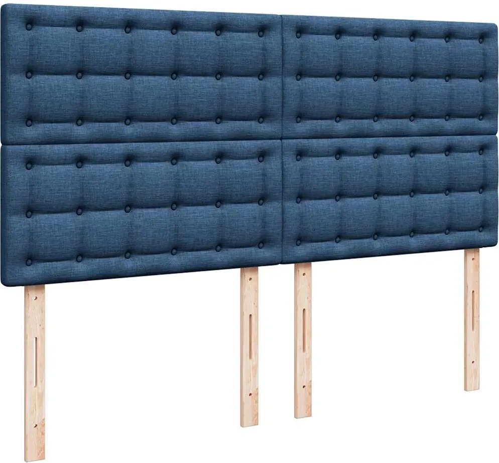 Box spring postel s matrací modrá 200x200 cm textil 3292183