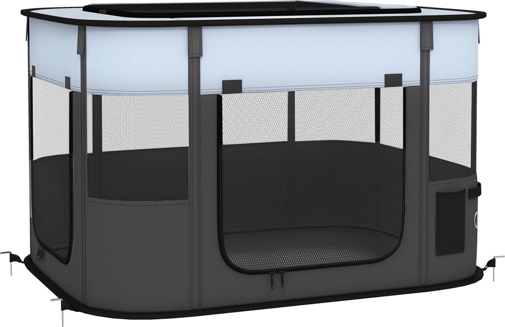 PawHut Okenní Tkanina Park pro Psy, Park pro Štěňata, Venku uzavřený prostor pro zvířata s úložnými kapsami, Skládací uzavření pro psy a štěňata, 84 …