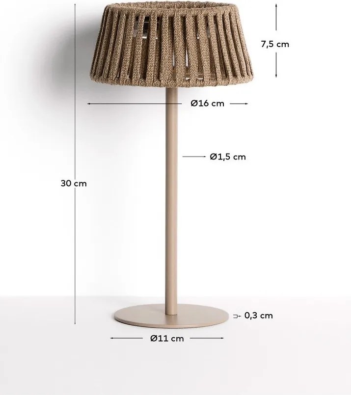 LED stolní /přenosné solární venkovní svítidlo (výška 30 cm) Aldet – Kave Home
